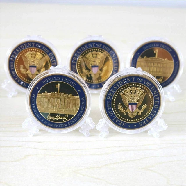 5 PACK DONALD Trump Gold Plated Coin, Seal of The President Challenge ...