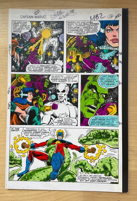 CAPITÁN MARVEL #61 arte guía de colores 1979 INCREÍBLE DETALLE DRAX ...