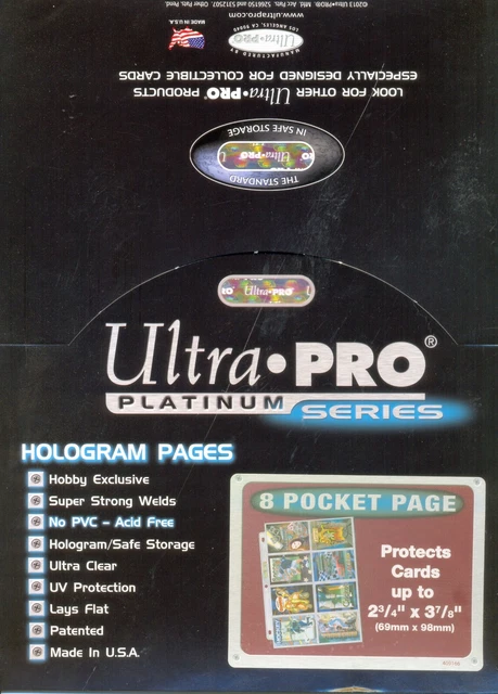 10 X ULTRA PRO PLATINUM 8 POCKET PAGES Straight out of Box $3.99 ...