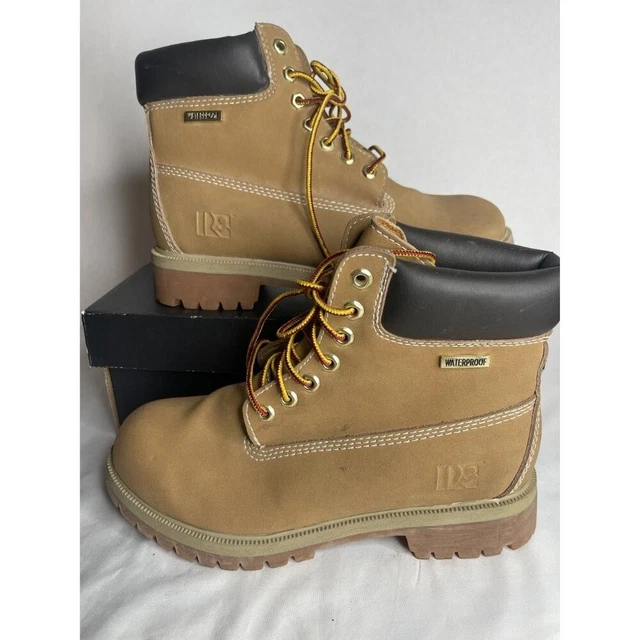 RUGGED OUTBACK TAN Waterproof Skid Resistant Mid-Calf Men's Work Boots ...