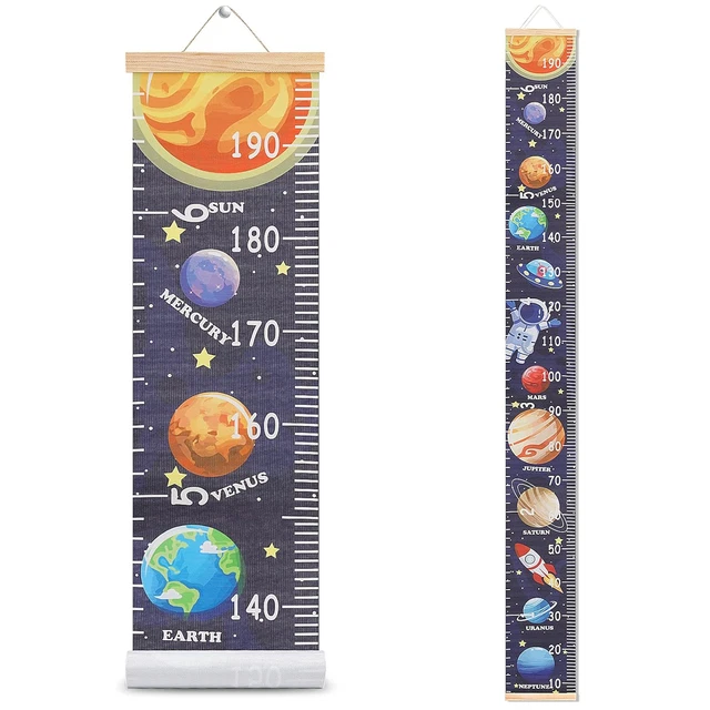 KIDS GROWTH CHART Height Measuring Chart, Outer Space Canvas Wall ...