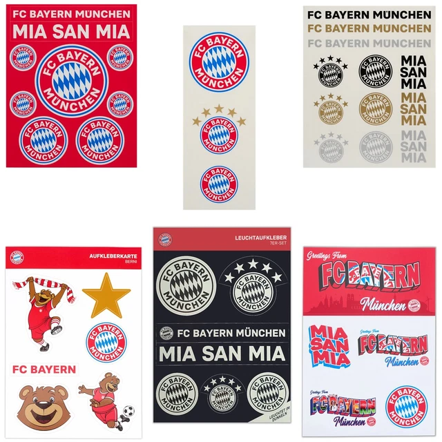 FC BAYERN MÜNCHEN Aufkleber Aufkleberkarte Sticker Logo Schriftzug ...