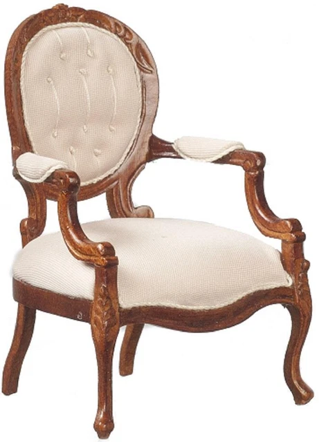 MAISON DE POUPÉES Ouvert Fauteuil George III Noyer JBM Miniature Meuble de Salon EUR 112,57 ...