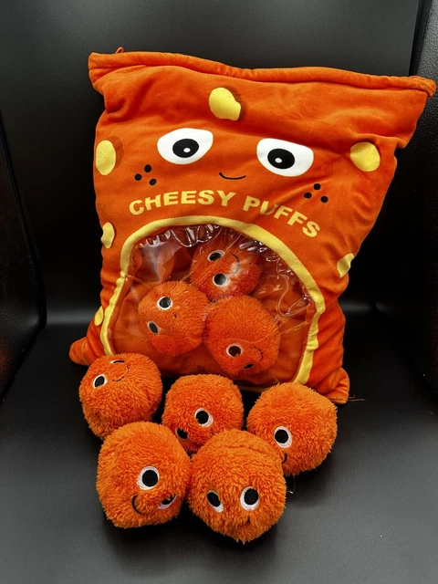 GIANT 48CM NOVELTY Cheesy Puffs Crisp Packet Soft Toy Food With 8 Plush ...