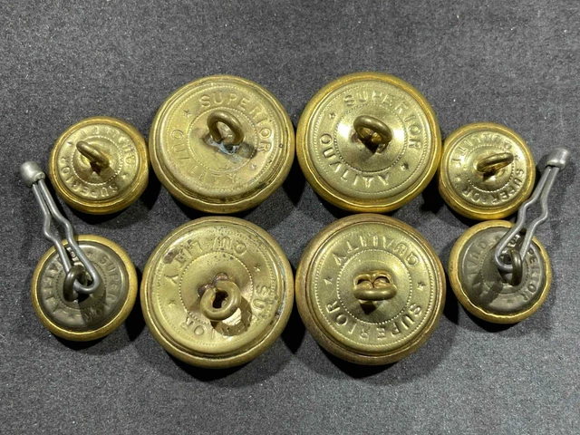 LOT X8 WW2 WWII US Army Military Uniform Buttons Superior Quality 23 ...