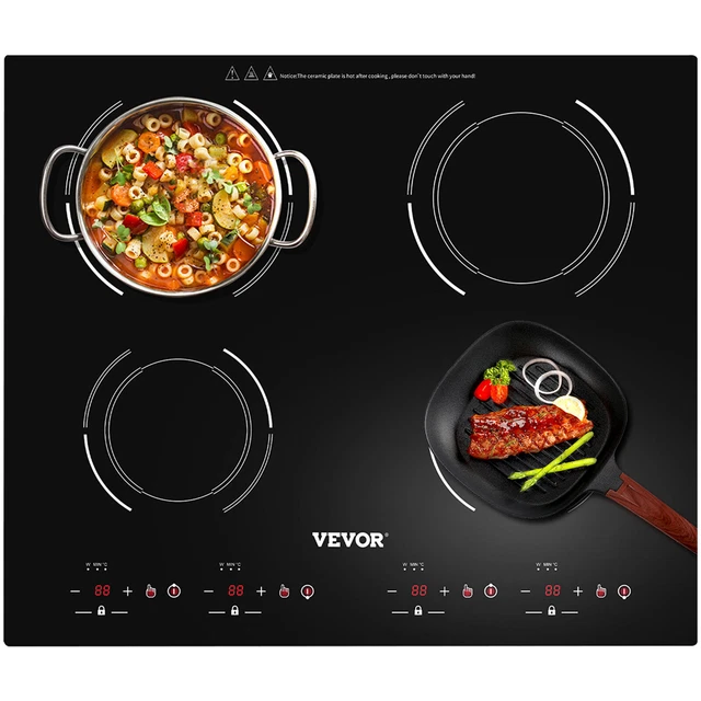 VEVOR ELECTRIC INDUCTION Cooktop 60cm Ceramic Hot Plate 4 Zones Stove ...