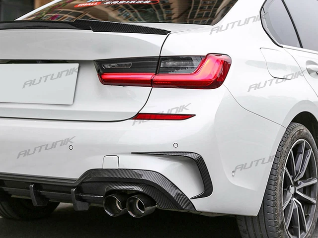CARBON FIBER LOOK ABS Rear Canards Spoiler for BMW G20 M340i 330i M ...