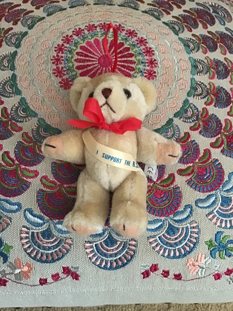 VINTAGE R.S.P.C.A. ANIMAL Charity Beige Teddy Bear Small Soft Plush Toy ...