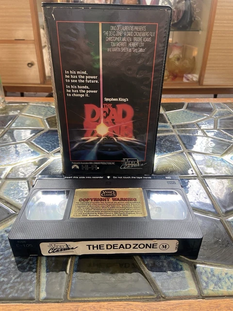 THE DEAD ZONE VHS TAPE CLAM Shell EX RENTAL Video Cassette Tape Stephen ...