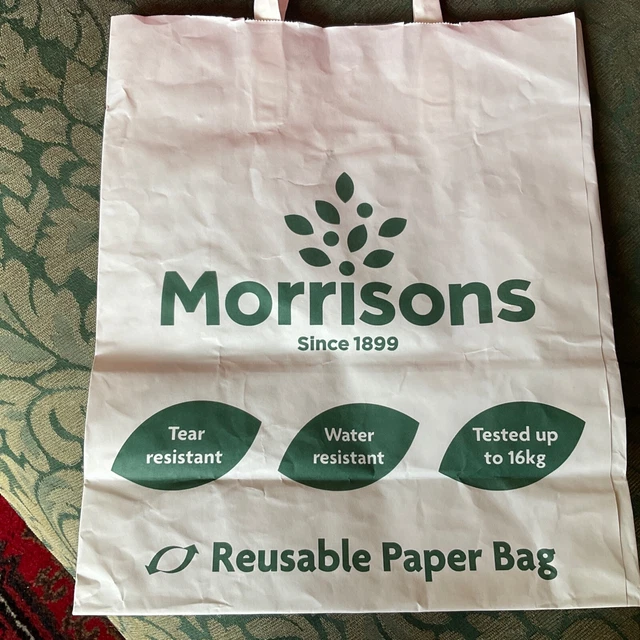 MORRISONS SINCE 1899 Reusable Paper Carrier Bag English & Welsh £2.50 ...