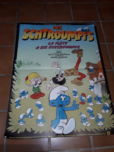 ANCIENNE AFFICHE DE Cinéma Warner Bros Les Schtroumpf EUR 10,00 - PicClick FR
