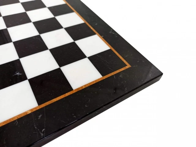ITALFAMA MARBLE CHESS Board Brown & White 43cm 17in Handmade Italy EUR ...