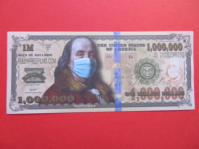 $1 MILLION DOLLAR Bill Novelty Note President FRANKLIN $1,000,000 ...