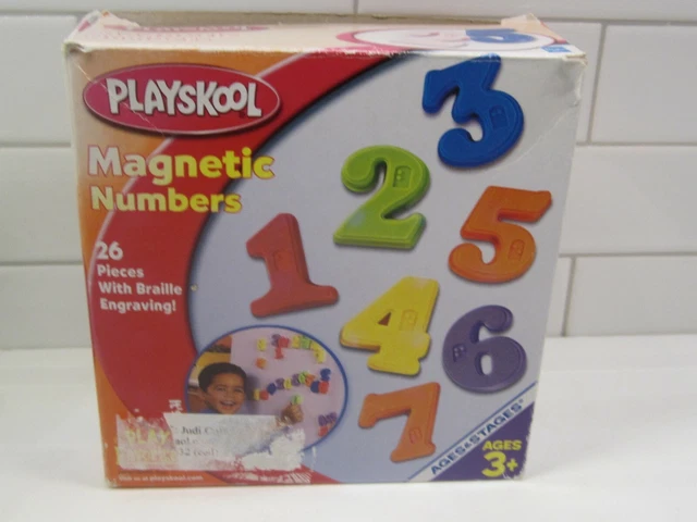 VINTAGE 2005 PLAYSKOOL Magnetic Numbers with Braille, Shapes in box $8. ...