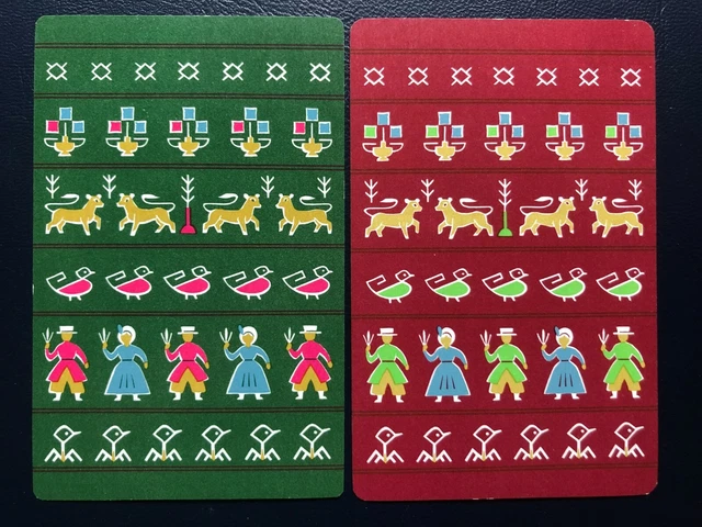 VINTAGE RARE ART Deco Swap Playing Cards: Country Boy Girl. Ducks ...