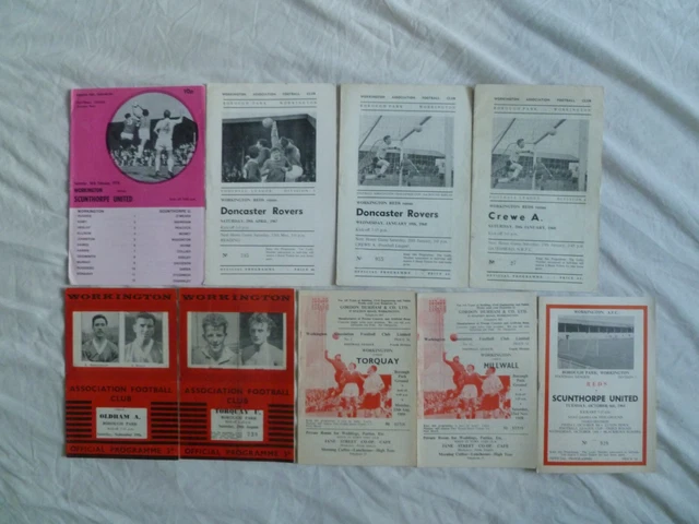 WORKINGTON 1950 'S & 1960 's Football Programme Job Lot Rare ref0360 £ ...