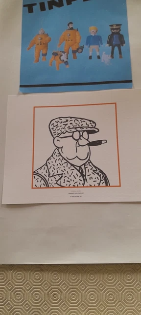 TINTIN EX LIBRIS 3 Tire A Part Affichette Herge Moulinsart 2011 Oreille ...