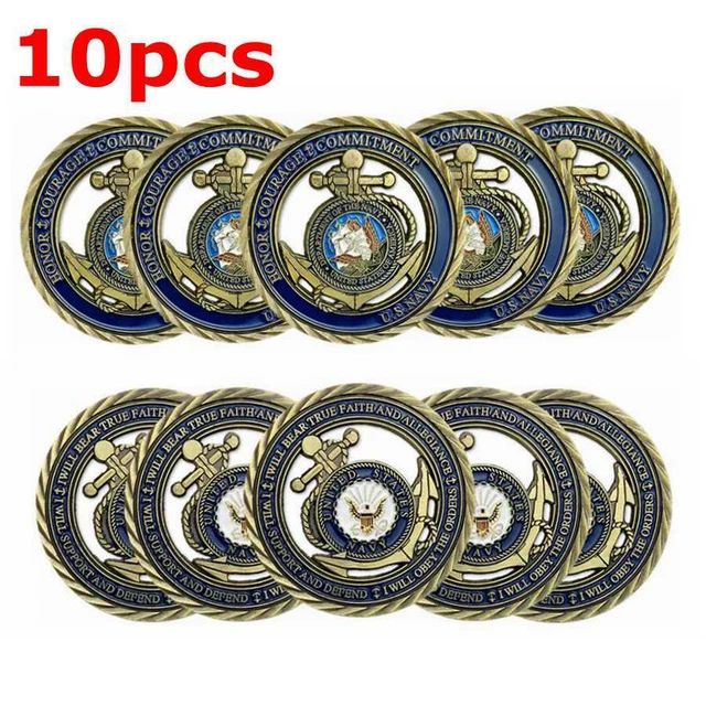 10PC US NAVY Core Values USN Challenge Coin Naval Sailor Military 10pc-us-navy-core-values-usn-challenge-coin-naval-sailor-military