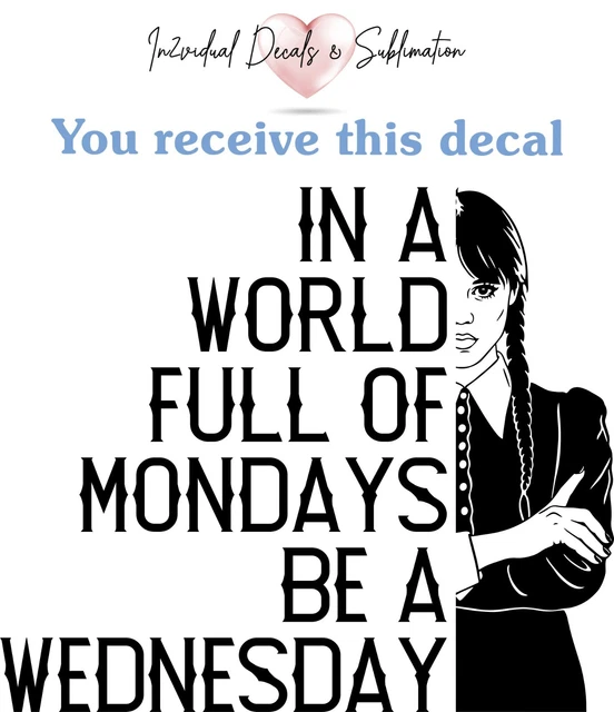 WEDNESDAY ADDAMS JENNA Ortega Decal Sticker Vinyl Wall Art Addams ...
