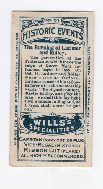 WILLS AUSTRALIA CIGARETTE card 1911 #21 The burning of Latimer & Ridley ...