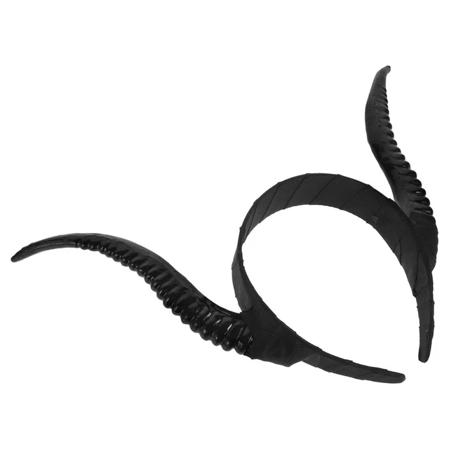 BLACK DEVIL HORNS Headband Practical Headbands Gothic Hairpiece £9.49 ...