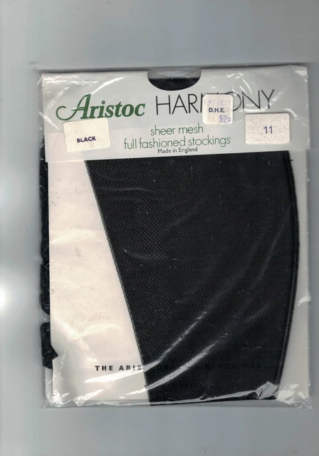 VINTAGE ARISTOC HARMONY Mesh Fully Fashioned Seamed Stockings Size 11LL ...