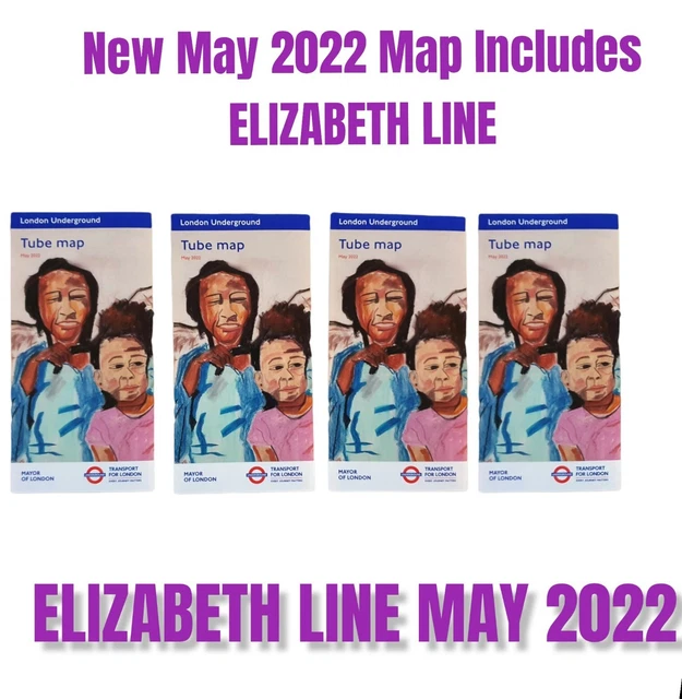 TUBE MAP LONDON UNDERGROUND TFL New Elizabeth Line May 2022 Issue Cross ...
