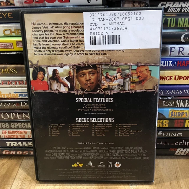 ANIMAL DVD VING Rhames Terrence Howard Thriller Movie Special Features ...