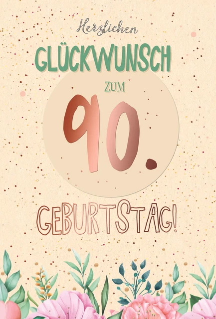 ZAHLENGEBURTSTAG - 90. Geburtstag - Glückwunschkarte im Format 11,5 x ... ZAHLENGEBURTSTAG - 90. Geburtstag - Glückwunschkarte im Format 11,5 x ...