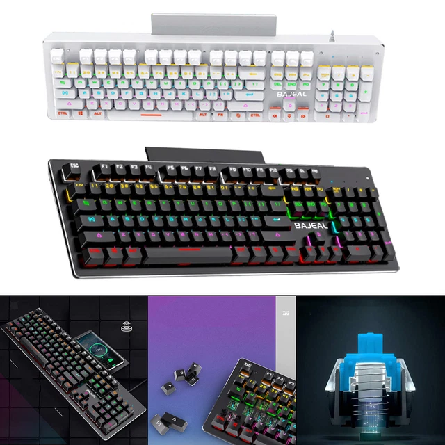 WIRED GAMING LUMINOUS Mechanical Keyboard Wireless Charging 104 Key ...