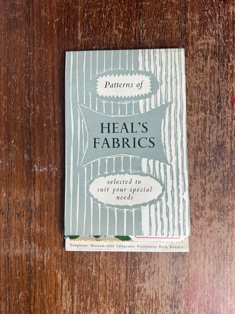 VINTAGE HEALS FABRICS Small Swatch Sample Booklet - Rare Textile ...