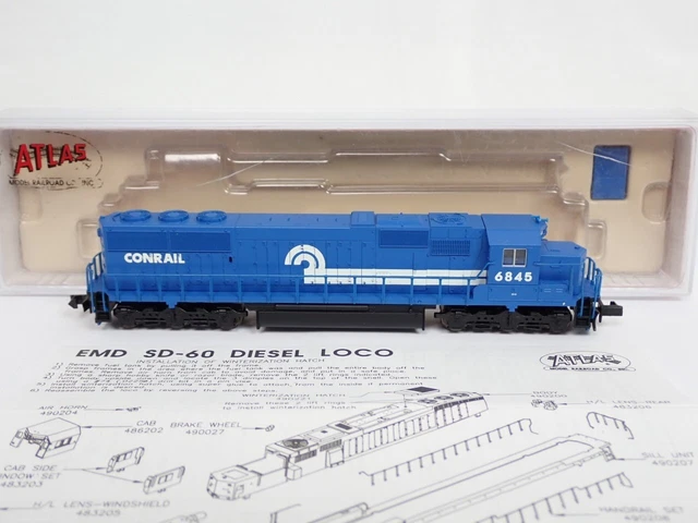 ATLAS N SCALE No.6845 Conrail EMD SD-60 Diesel Locomotive #49007 EUR 61,87 - PicClick FR