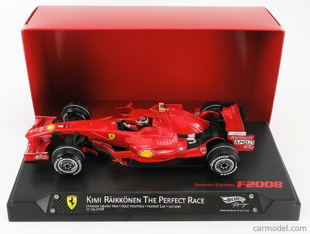 FERRARI F2008 KIMI Raikkonen The Perfect Race 2008 Spain - Hotwheels 1/18 EUR 200,00 - PicClick FR