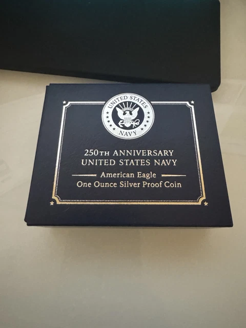 250TH ANNIVERSARY US Navy American Eagle One Ounce Silver Proof Coin ...