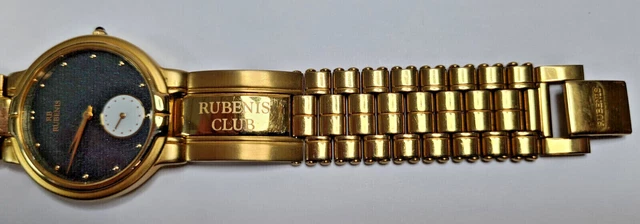 RB RUBENIS HERRENUHR Gold 24 Goldplated 10M Water resistant TOP Zustand ...