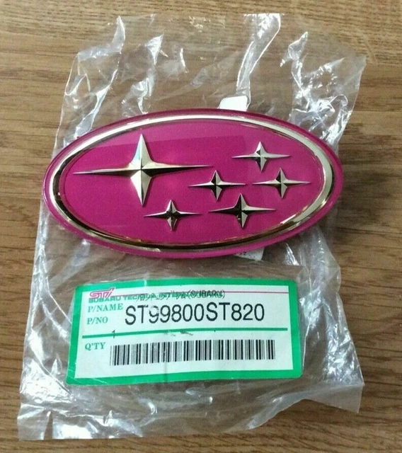 SUBARU IMPREZA PINK STI Grille Badge Emblem Grill - Classic 75mm x 45mm ...