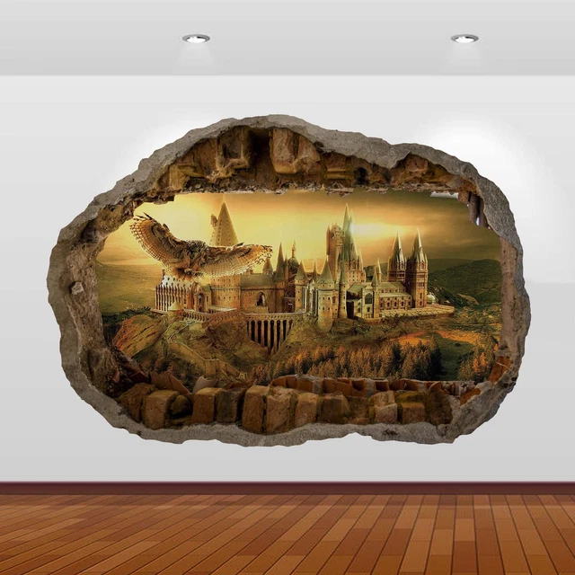 HOGWARTS CASTLE ALLEY 3D Smashed Wall Sticker Poster Decal Art 822 £10. ...
