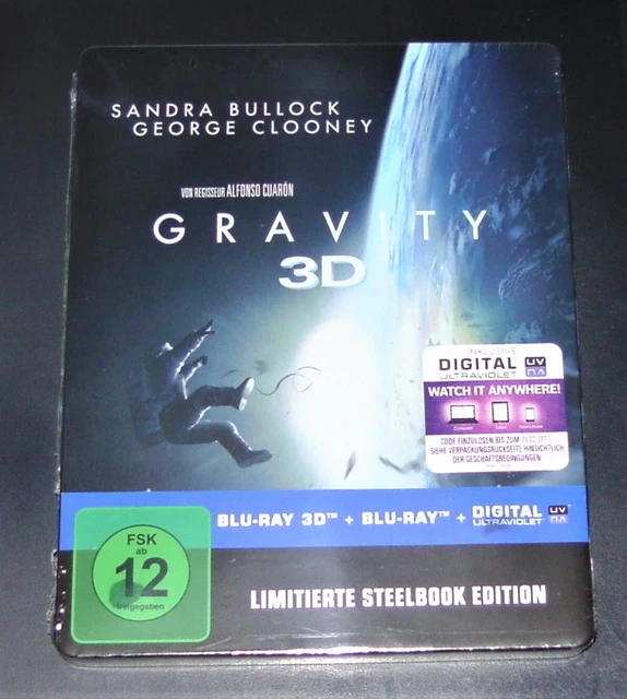 GRAVITY CON SANDRA Bullock 3D blu ray+ ray Limitata steelbook Nuovo & Originale EUR 43,05 ...