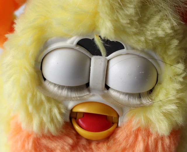 VINTAGE 1999 ORANGE & Yellow Sunny Furby Baby Chick Tested and Works ...