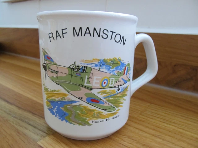 RAF MANSTON COFFEE Tea Mug Limited Edition Hawker Hurricane WW2 Made In ...