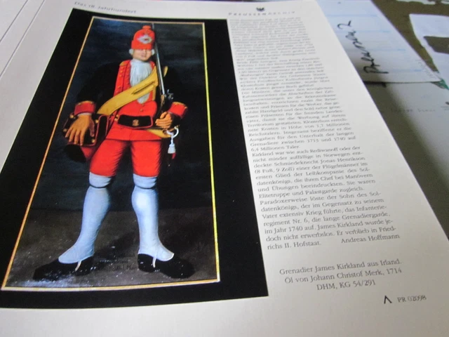 PREUSSEN ARCHIV N2 2098 Grenadier James Kirkland aus irland 1714 EUR 6 ...