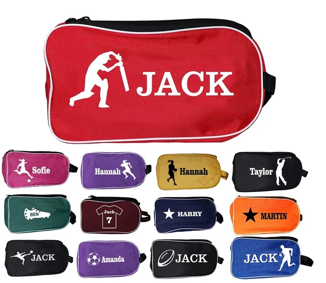 PERSONALISED BOOT BAG Football Rugby Toiletry Sports School Travel Shoe ...