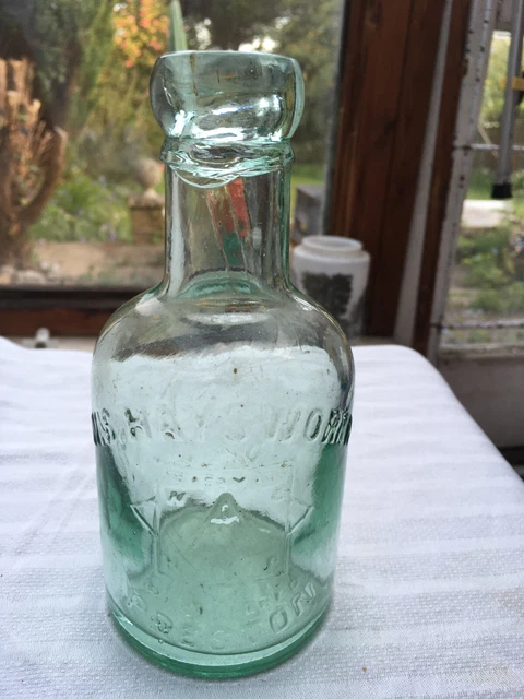 MASONIC W.S. HAYSWORTH Preston compass logo dumpy seltzer soda bottle ...