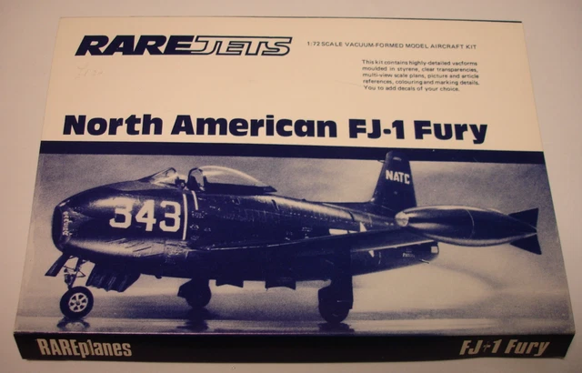 RARE PLANES MODEL - North American Fj-1 Fury - 1/72 Scale Vacuum Formed ...