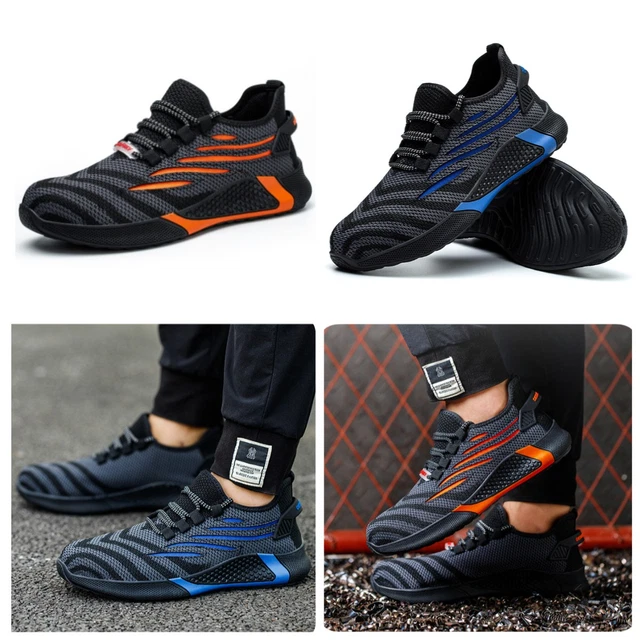 PLASTIC TOE CAP Work Shoes New Men Women Lightweight Safety Shoes Work ...