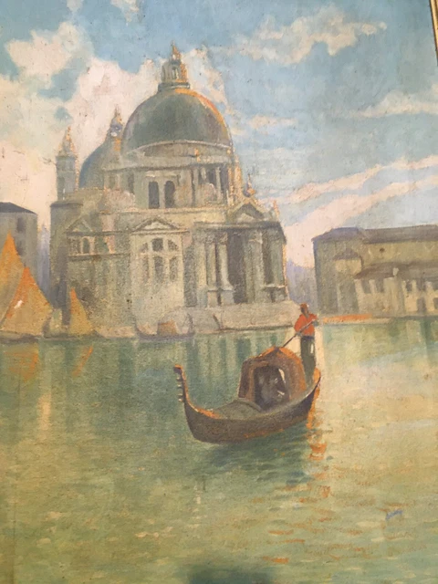 TRÈS BEAU LOT 2 Peinture Venise Gondole Huile S Toile 1931 A Identifier ...