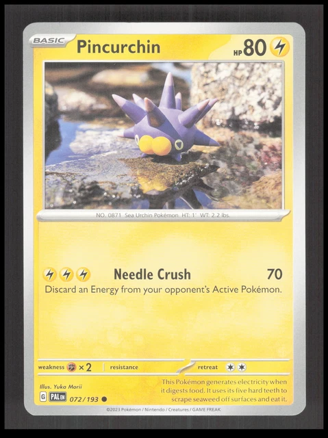 PINCURCHIN 072/193 COMMON SV02: Paldea Evolved Pokemon tcg Card CB-1-9 ...