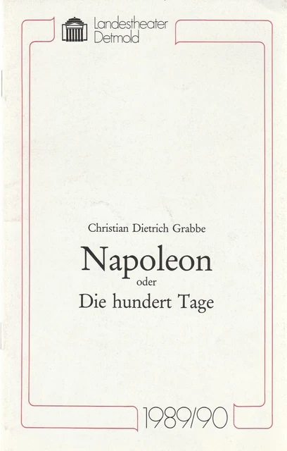 PROGRAMMHEFT CHRISTIAN DIETRICH Grabbe NAPOLEON Landestheater Detmold ...