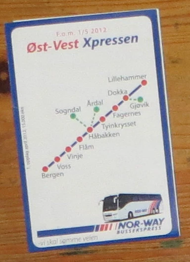 FAHRPLAN NORWEGEN NOR-WAY Busexpress Lillehammer - Bergen nicht ...