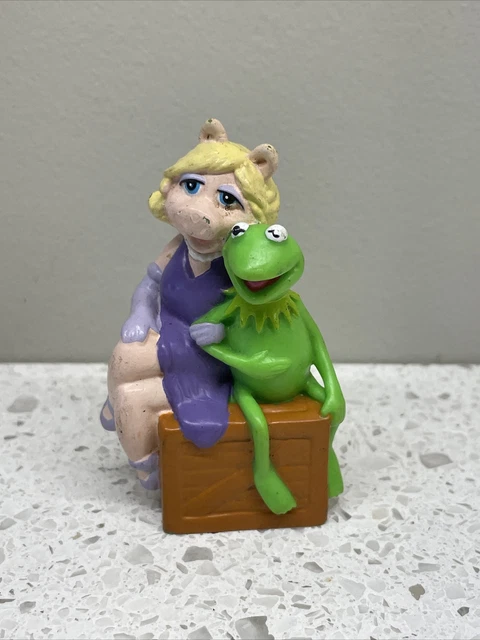 VTG MUPPETS KERMIT the Frog Miss Piggy PVC Figure Cake Topper Applause ...